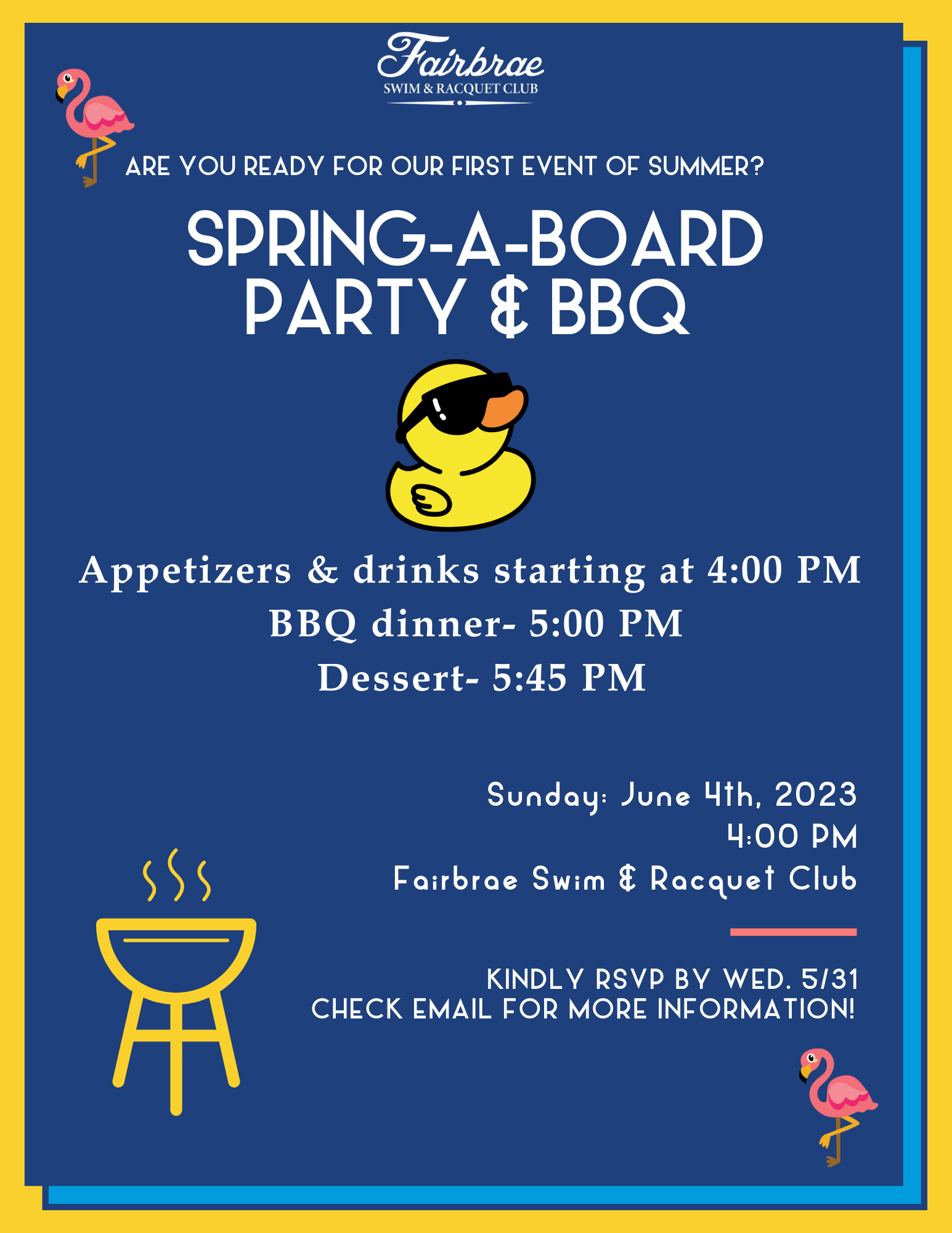 Spring-A-Board Party & BBQ-Sun, June 4th – Fairbrae
